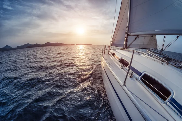 Sailing boat moving in the sea — Stock Photo © mihtiander #115475306