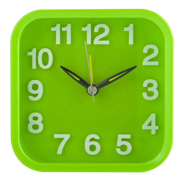 Flat image drawing simple rectangular digital clock on screen green ...