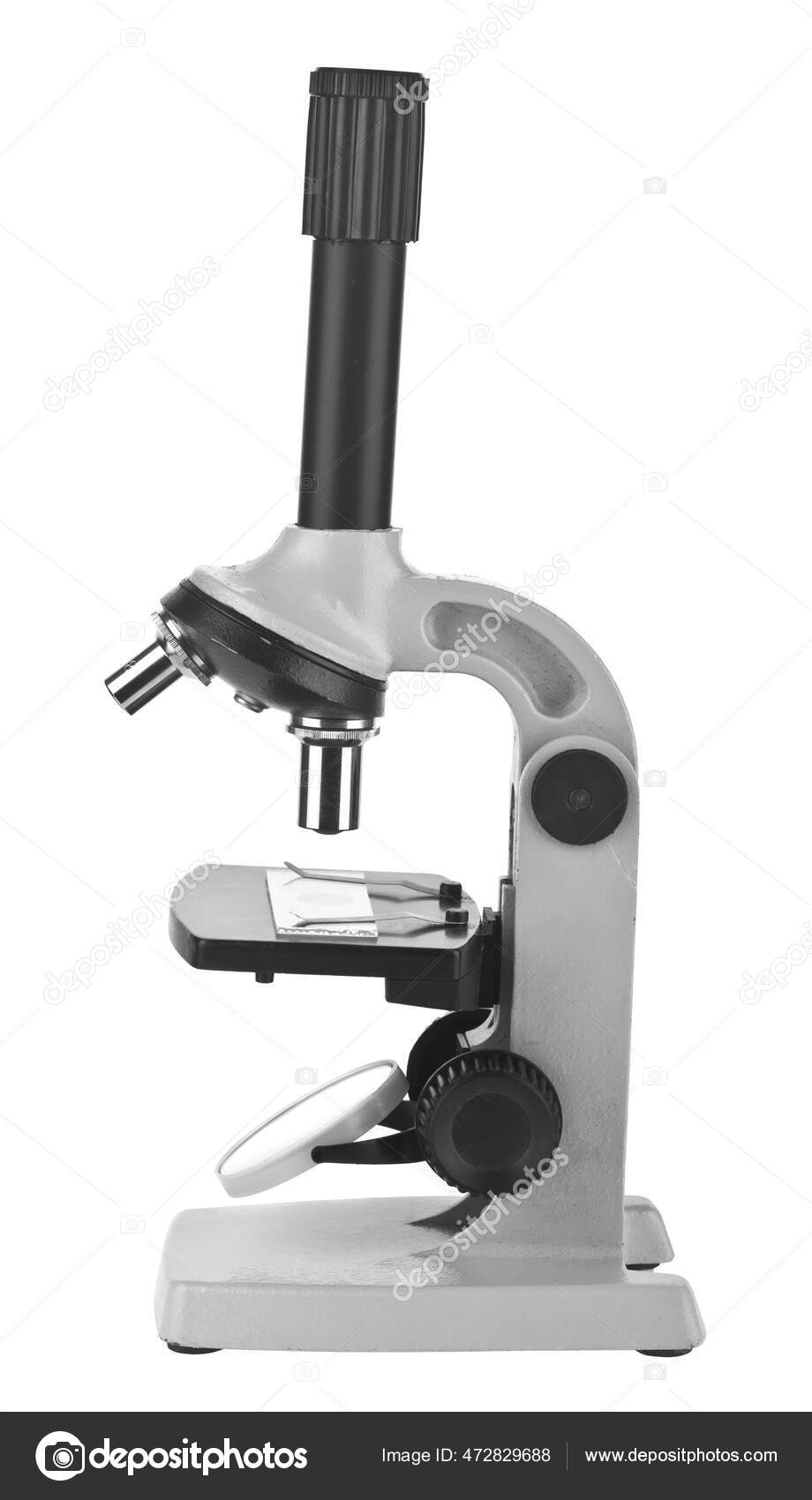 Old Microscope Isolated White Background Close Detail Design Design ...