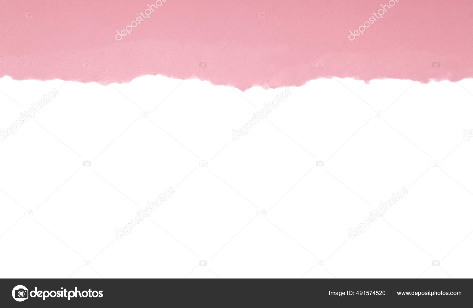 Pink Torn Paper Isolated White Background Close View Detail Design ...
