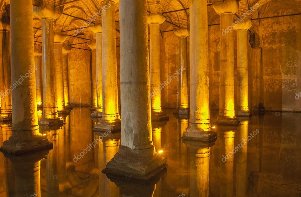 Old Roman columns in an ancient cistern Stock Photo by ©paulvinten 92640728