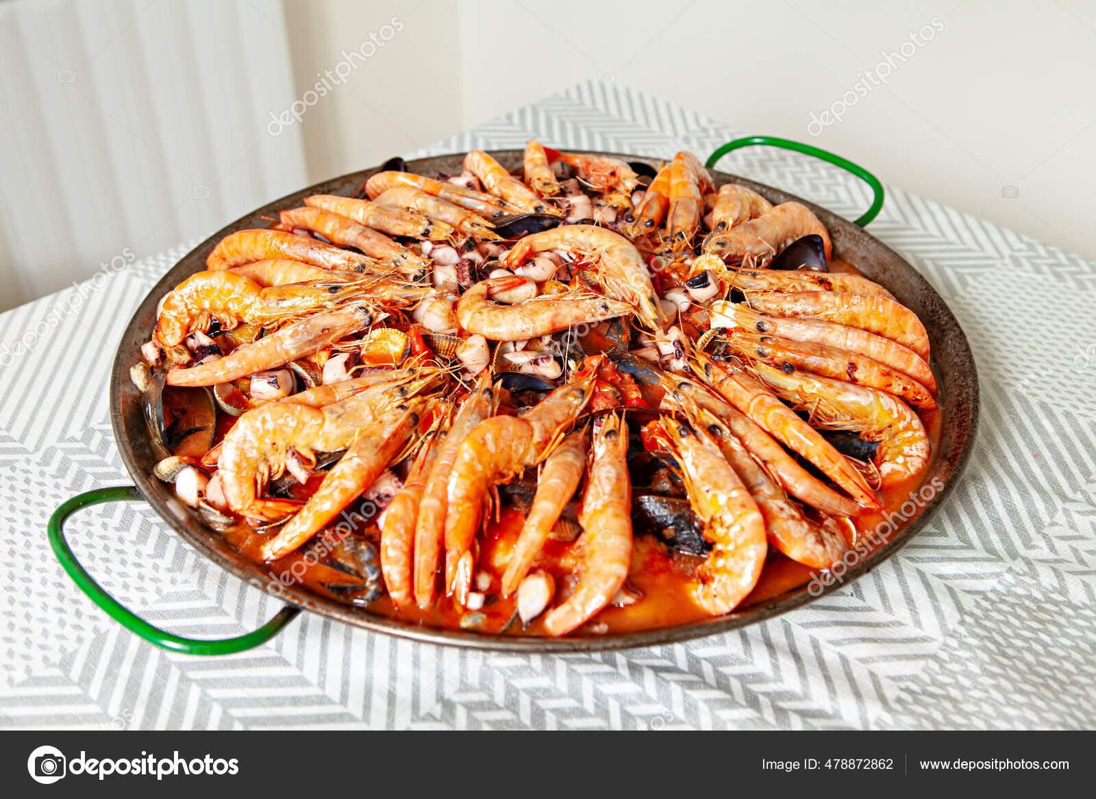 Typical Spanish Dish Rice Fish Stock Photo by ©delkoo 478872862