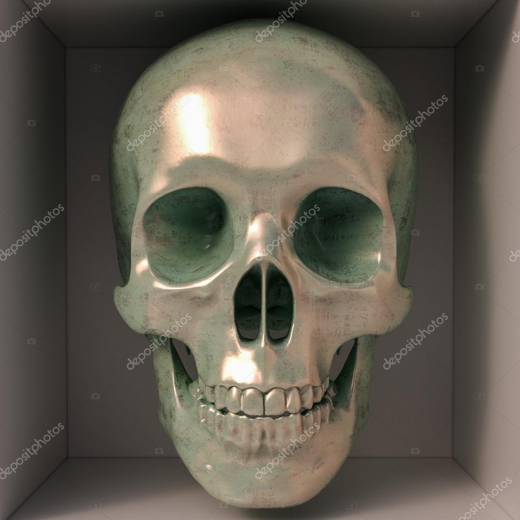 Golden skull front view — Stock Photo © Supertrooper #104245818