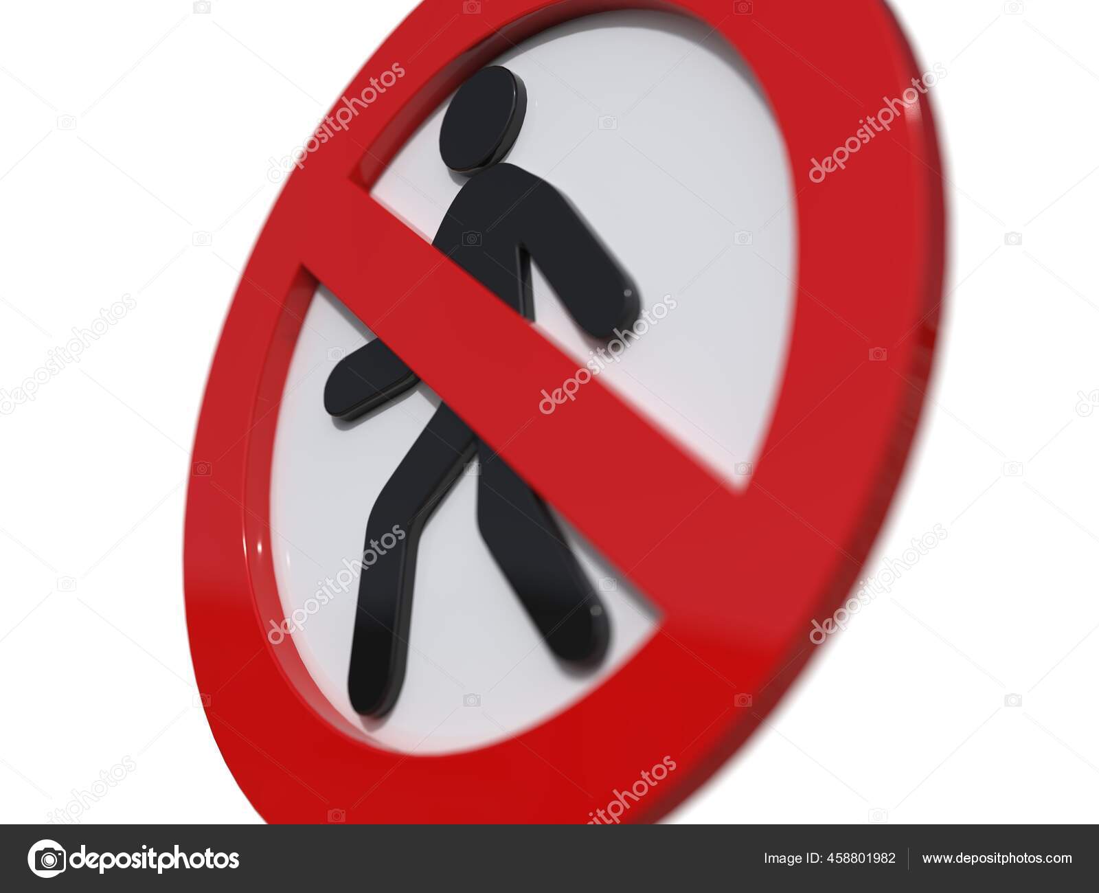 Render Stop You Allowed Here Red Circle Stop Roadsign Pedestrian ...