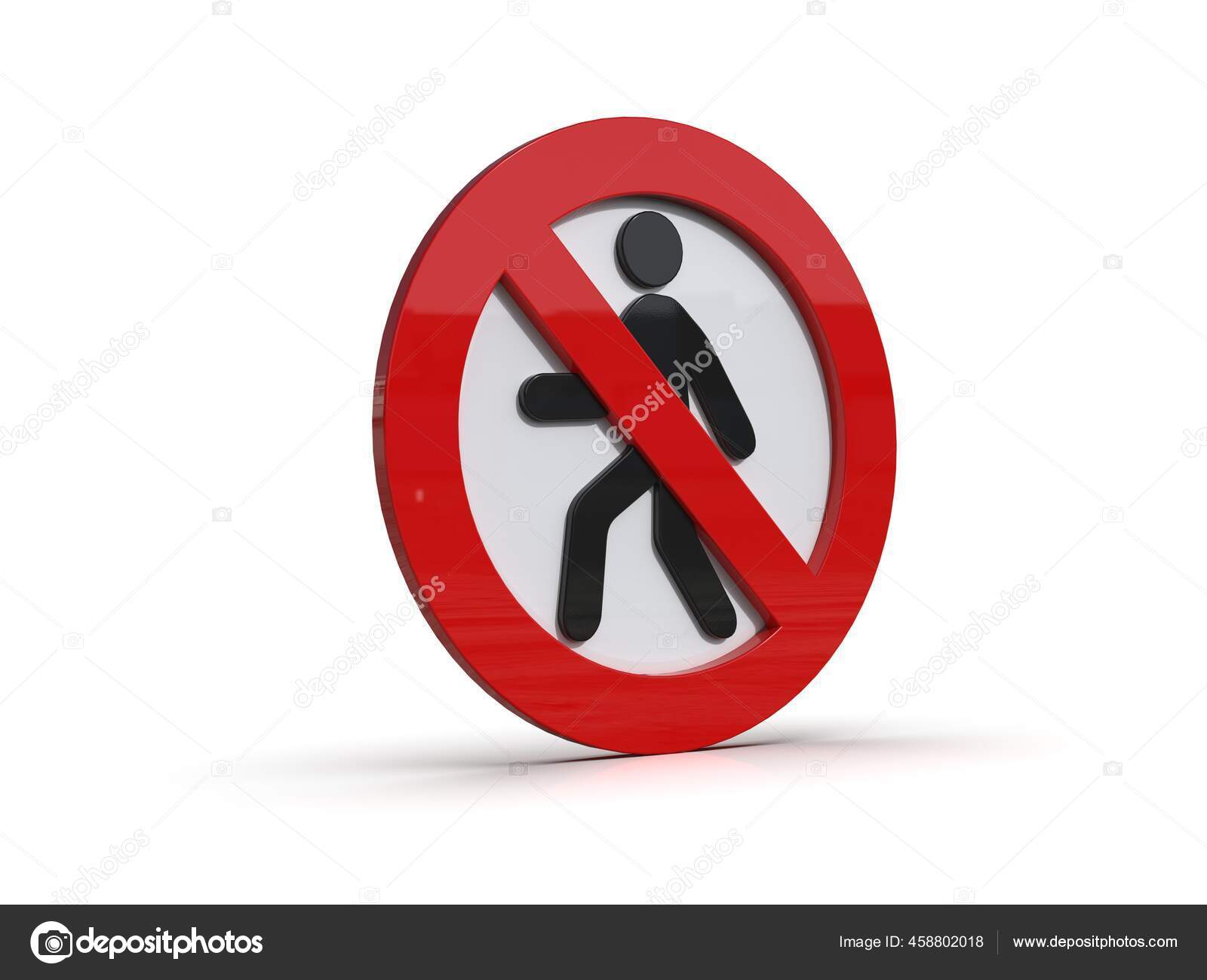 Render Stop You Allowed Here Red Circle Stop Roadsign Pedestrian ...