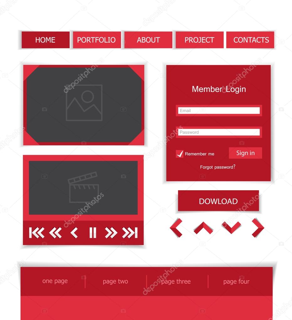 Web Elements Stock Vector by ©odina222 60063957