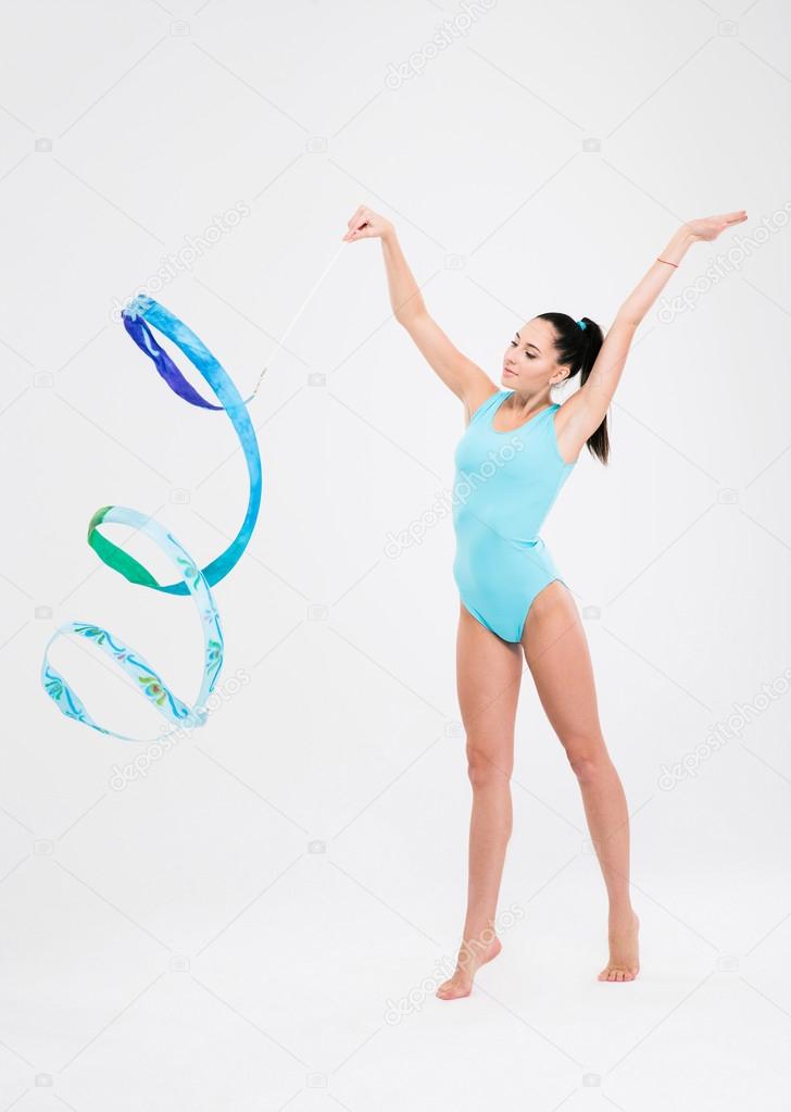 Acrobat beautiful woman Stock Photo by ©Vadymvdrobot 81744626