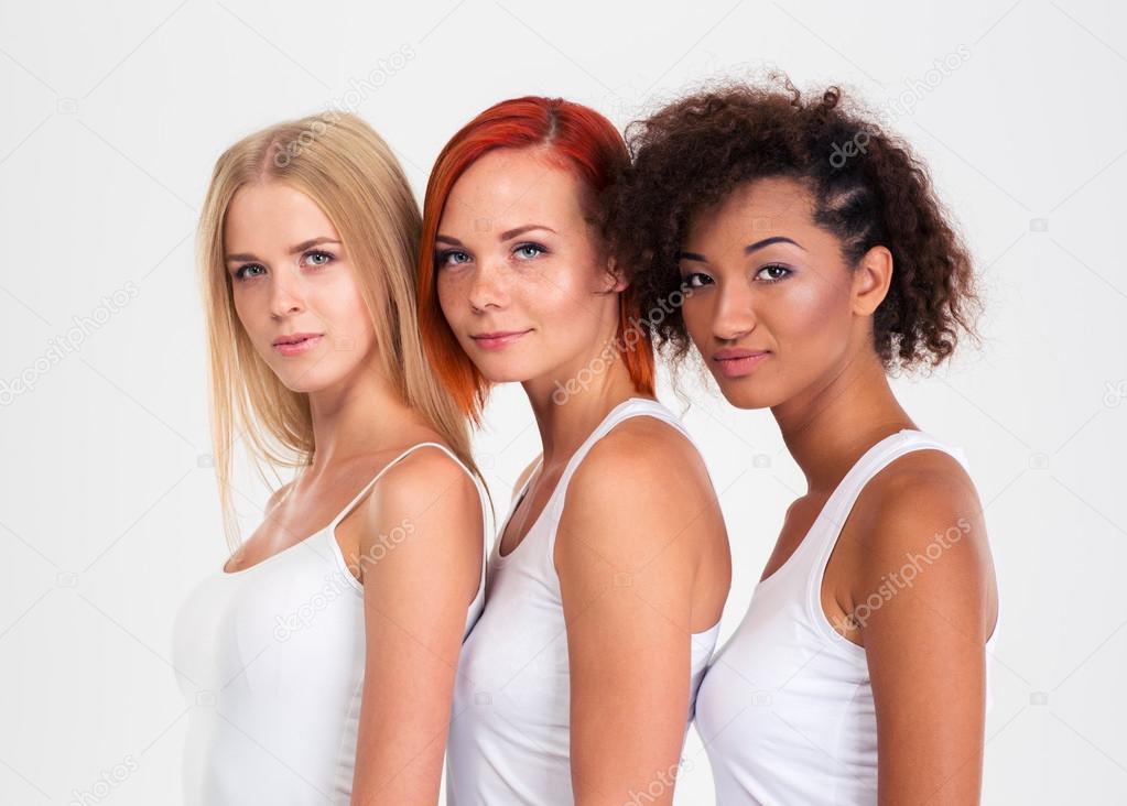 Portrait of a happy three girls — Stock Photo © Vadymvdrobot #83750436