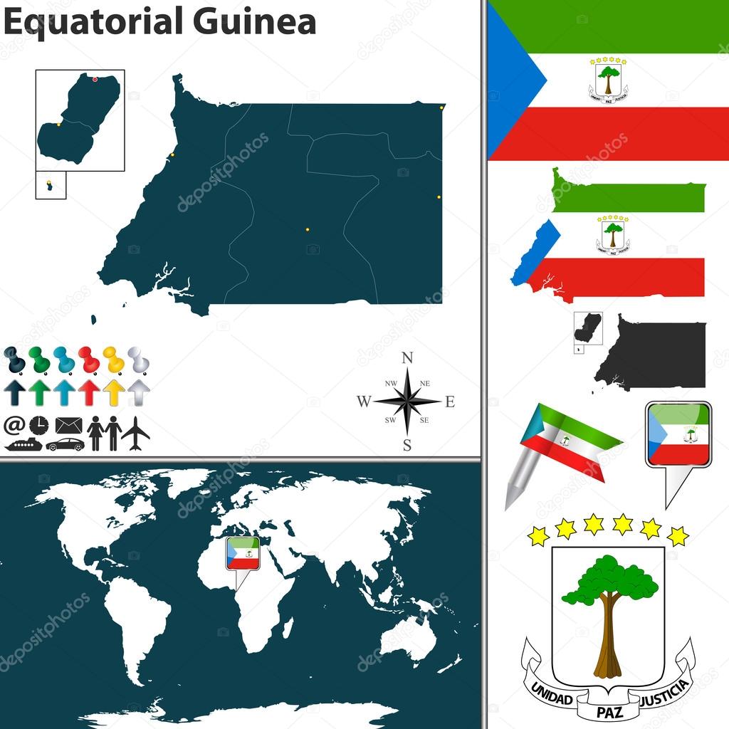 Map of Equatorial Guinea Stock Vector Image by ©sateda #52437895