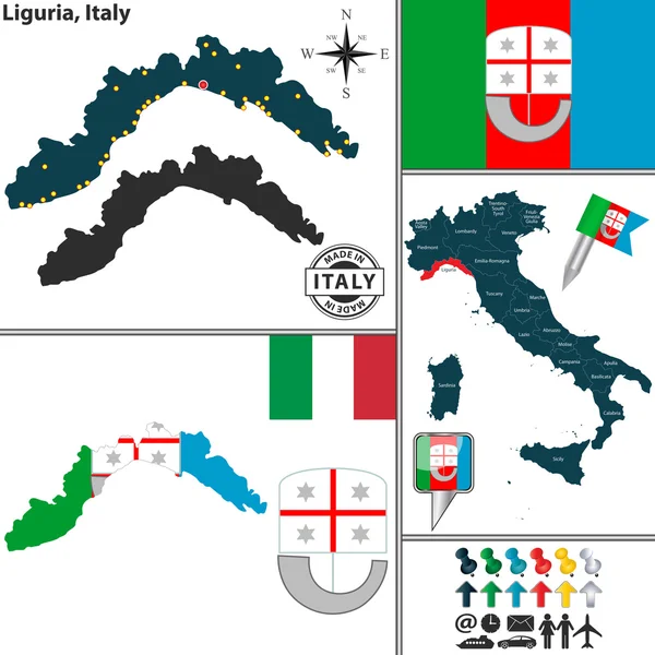 Mapa da liguria Vector Art Stock Images | Depositphotos