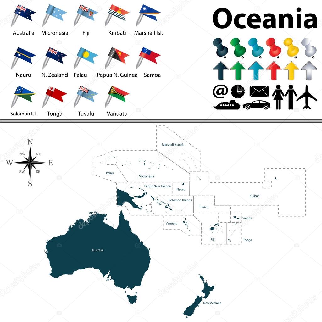 Map of Oceania Stock Vector Image by ©sateda #66119919