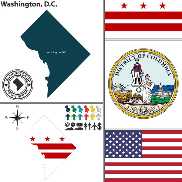 Washington dc map Vector Art Stock Images | Depositphotos