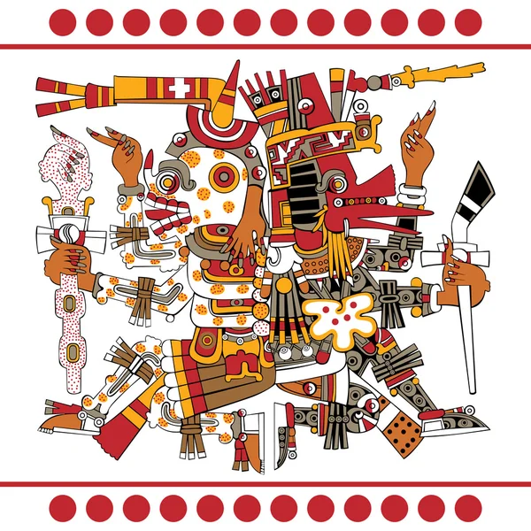 Quetzalcoatl and Tezcatlipoca, Aztec gods and twin brothers — Stock ...