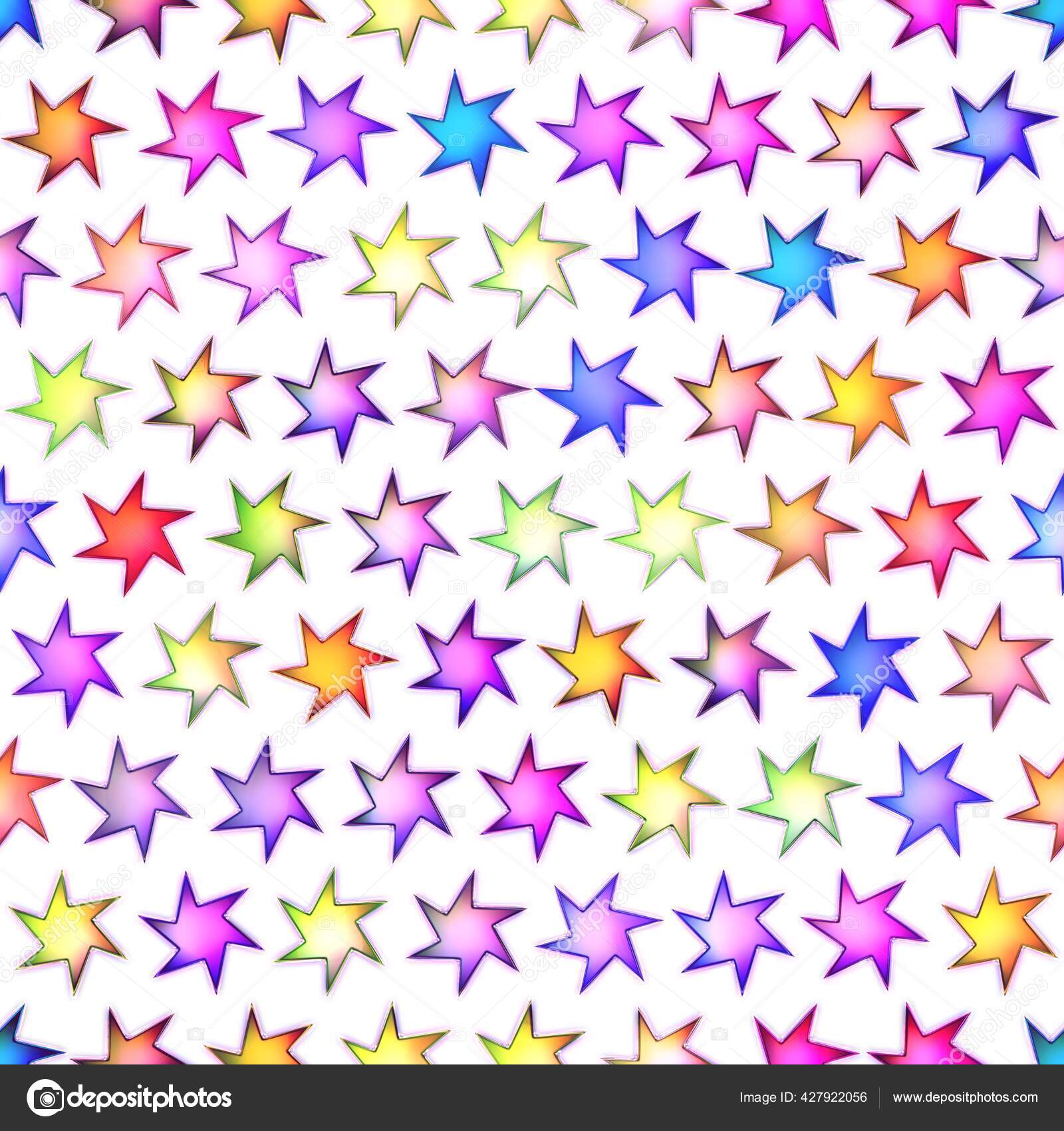 Seamless texture of abstract bright shiny colorful stars, Isolation on ...