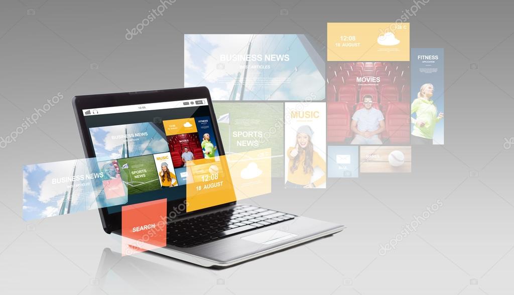 Laptop with internet applications on screen Stock Photo by ©Syda ...