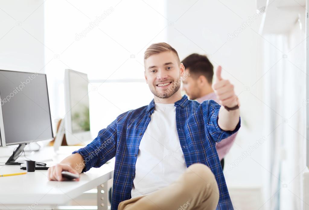Happy Person On Computer
