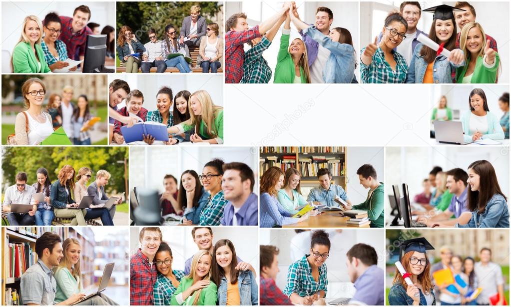 Collage with many pictures of college students — Stock Photo © Syda ...
