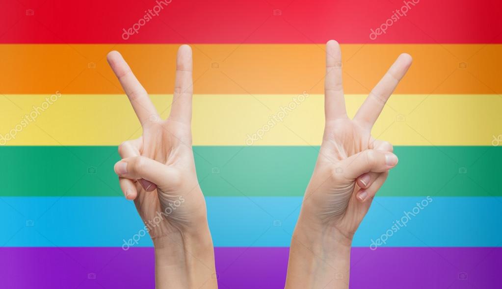 Rainbow Peace Sign Fingers