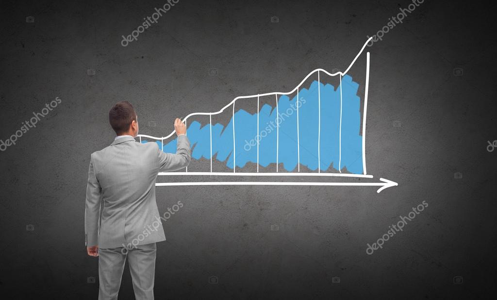 Businessman drawing diagram chart from back — Stock Photo © Syda ...