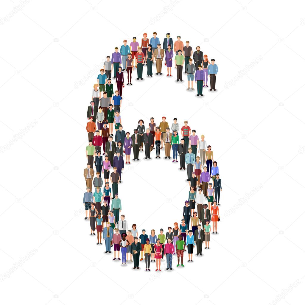 Number formed by people Stock Vector Image by ©whitehoune #110128342