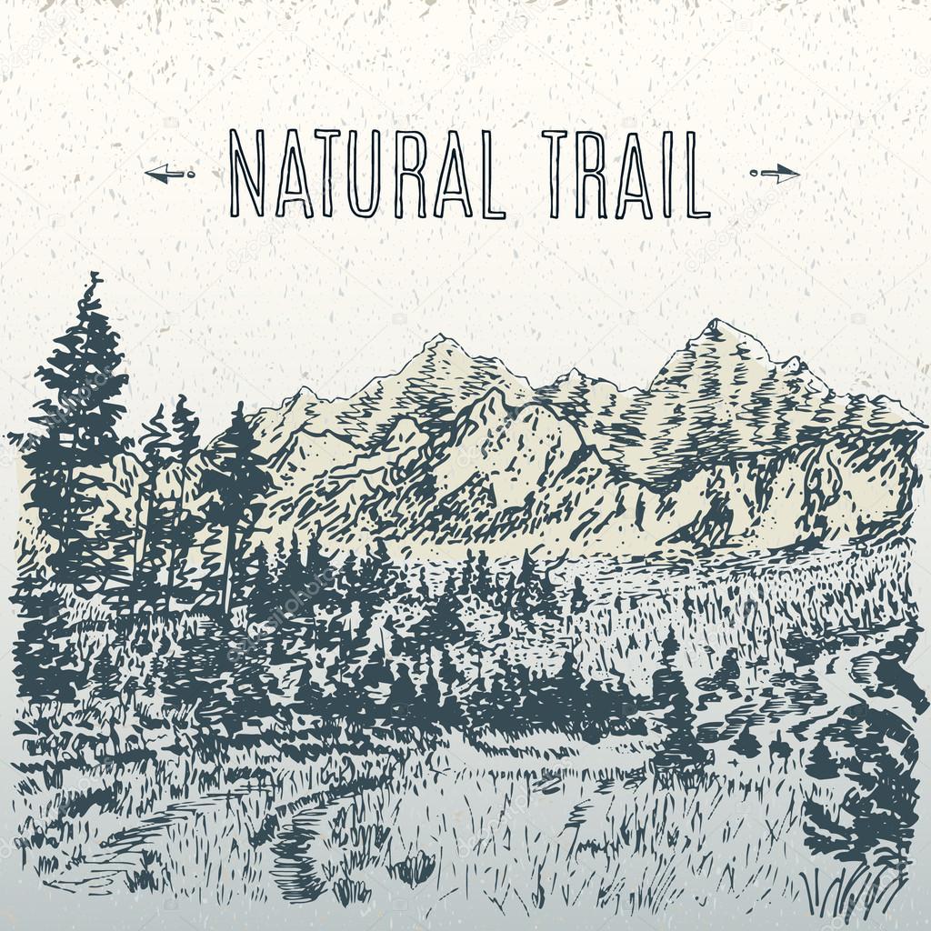 Natural trail illustration Stock Vector by ©whitehoune 96443634