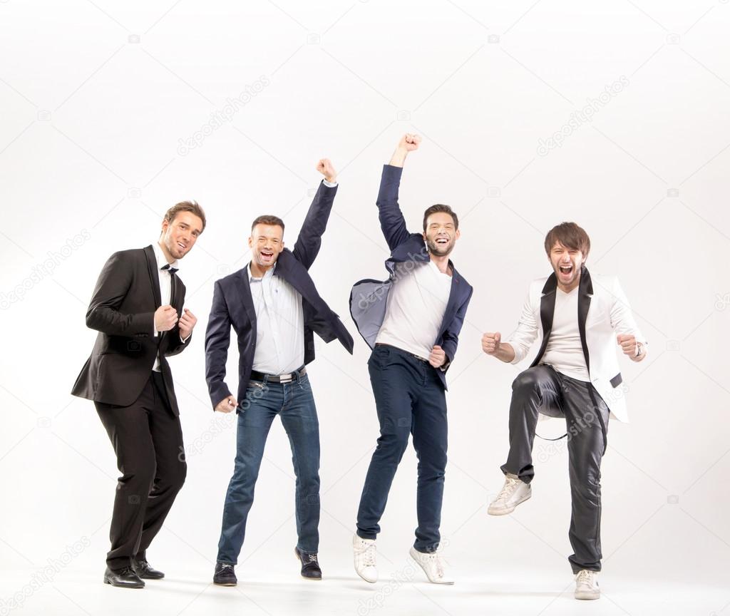 Group of young delighted winners — Stock Photo © konradbak #59224749