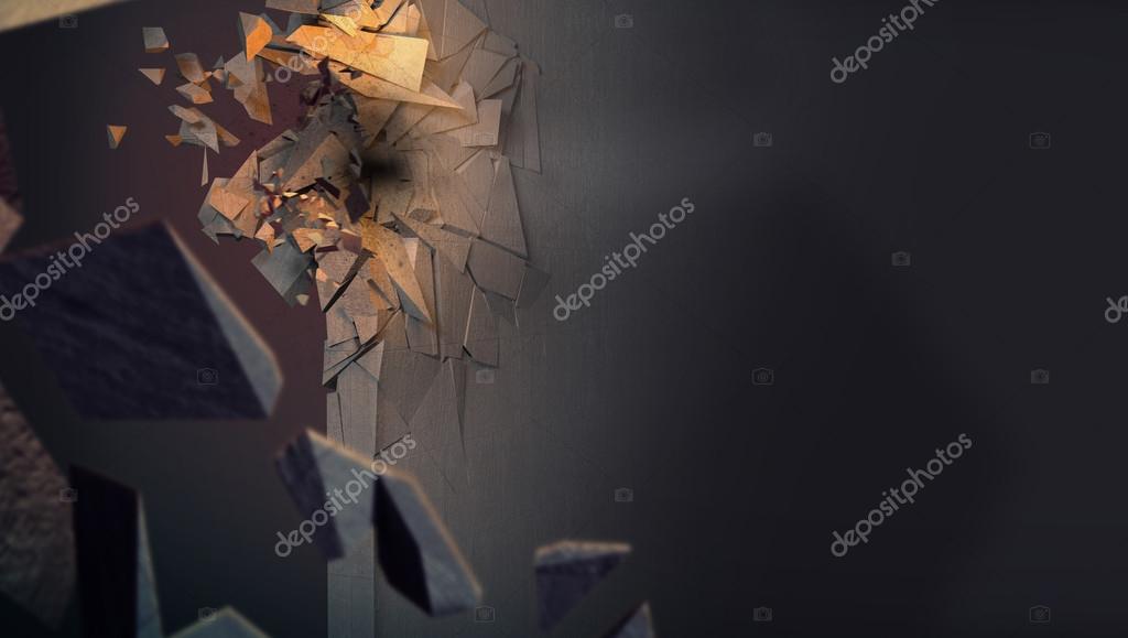 Image presenting smashed concrete wall — Stock Photo © konradbak #74052719