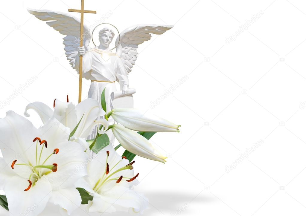 White angel and white lily Stock Photo by ©galadon 69822355