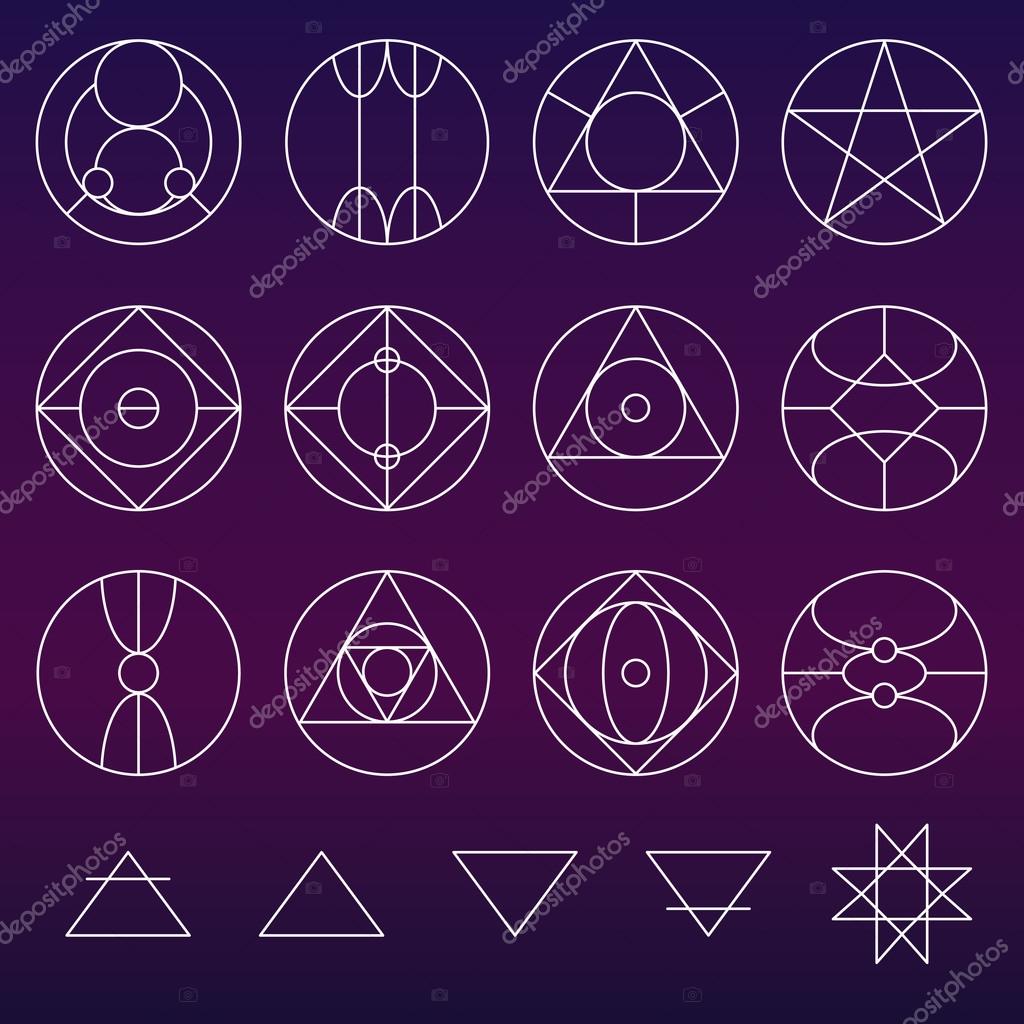 Alchemy symbols collection vector set — Stock Vector © alvaroc #106065510