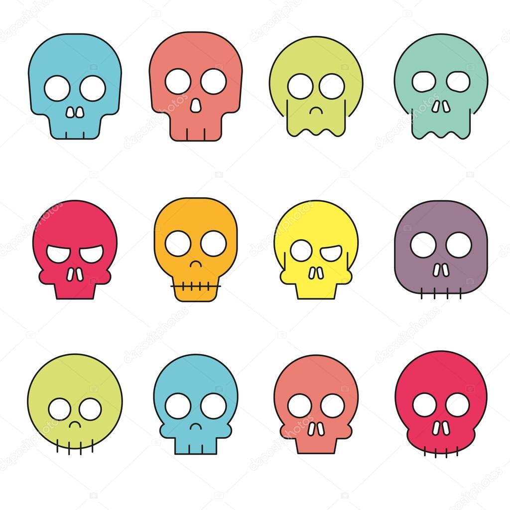 Cartoon skull vector icon set Stock Illustration by ©alvaroc #109165414