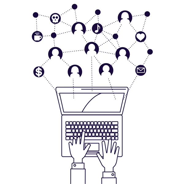 Computer network vector illustration line style Stock Vector Image by ...