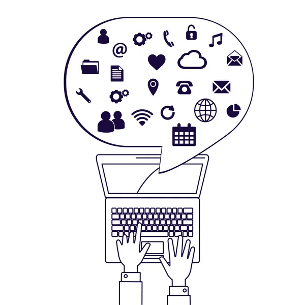 Computer network vector illustration line style Stock Vector Image by ...