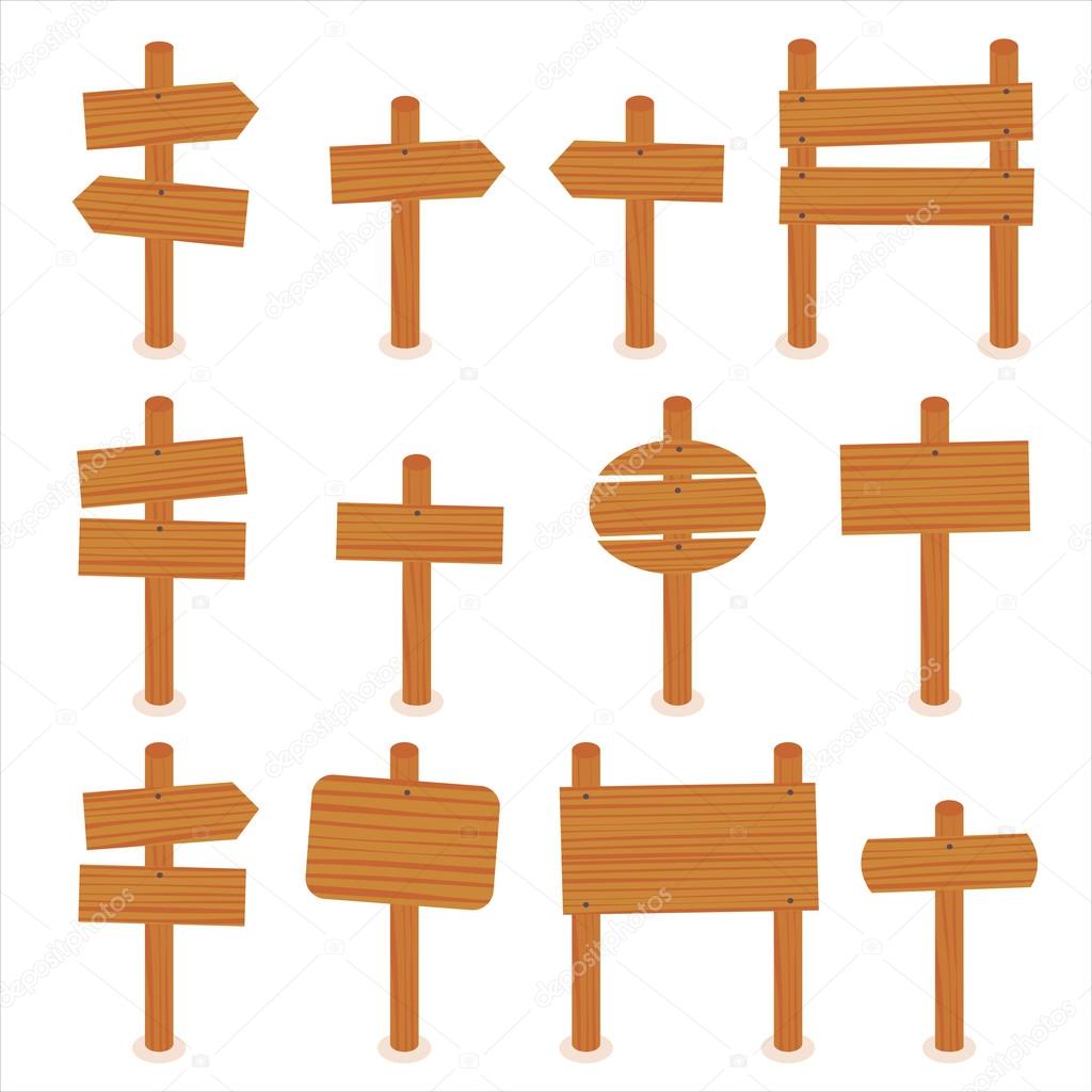 Wooden signs vector set Stock Vector by ©alvaroc 119302344