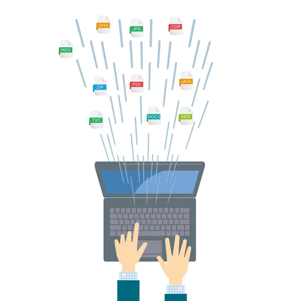 File extensions with computers illustration Stock Vector Image by ...