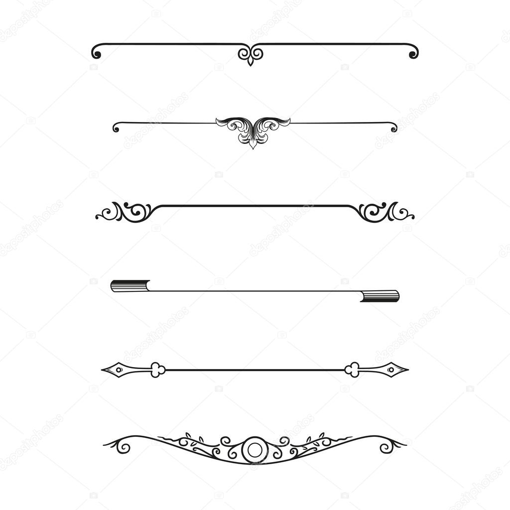 Vector set of calligraphic design elements and page decor Stock Vector ...
