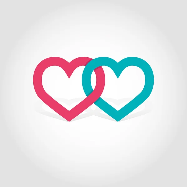 Two Hearts Intertwined Optical Illusion Three Dimensional Volume Vector ...