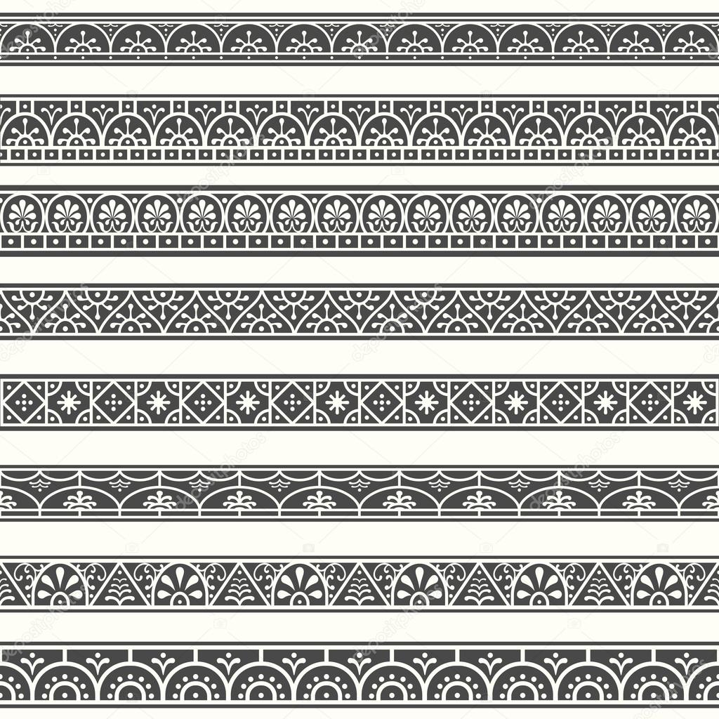 Design elements Pompeian, Roman. Borders with classical style Stock ...