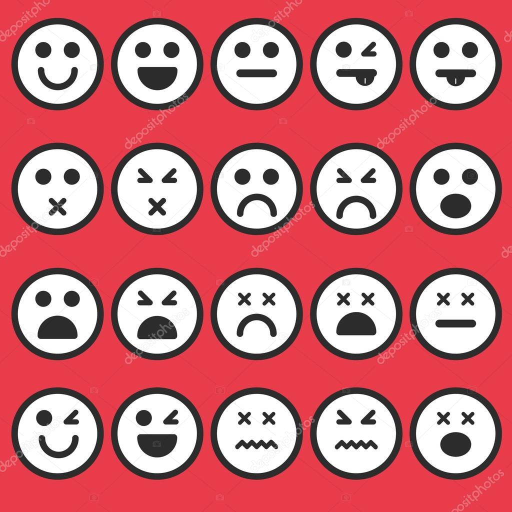 Set of different emoticons vector Stock Vector by ©alvaroc 99094880