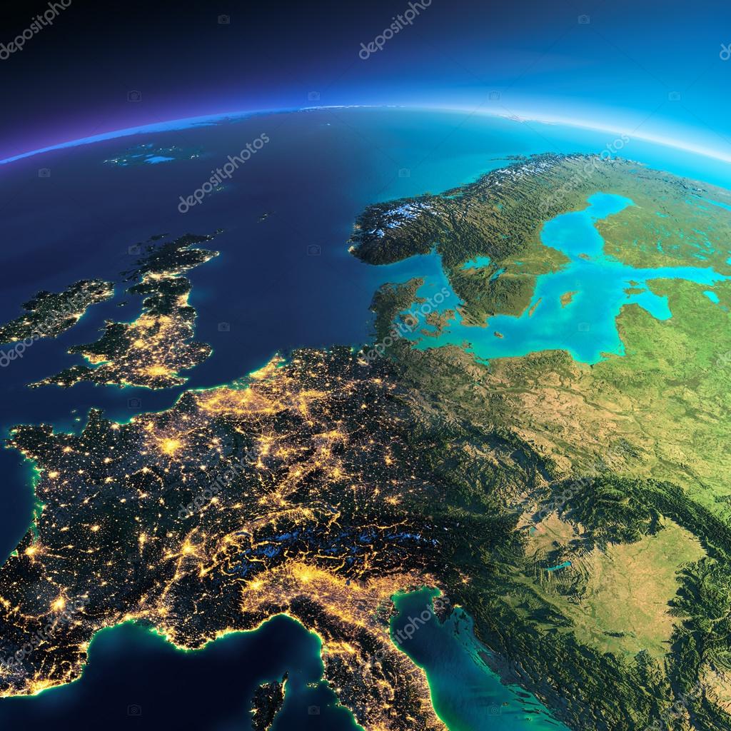 Detailed Earth. Central Europe — Stock Photo © Antartis #70939103