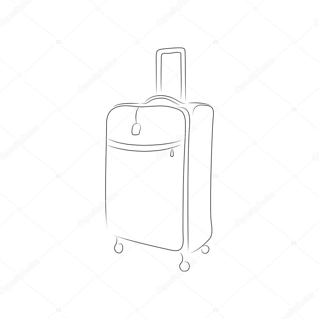 Esquema de la maleta, ilustración vectorial Vector de stock por ...