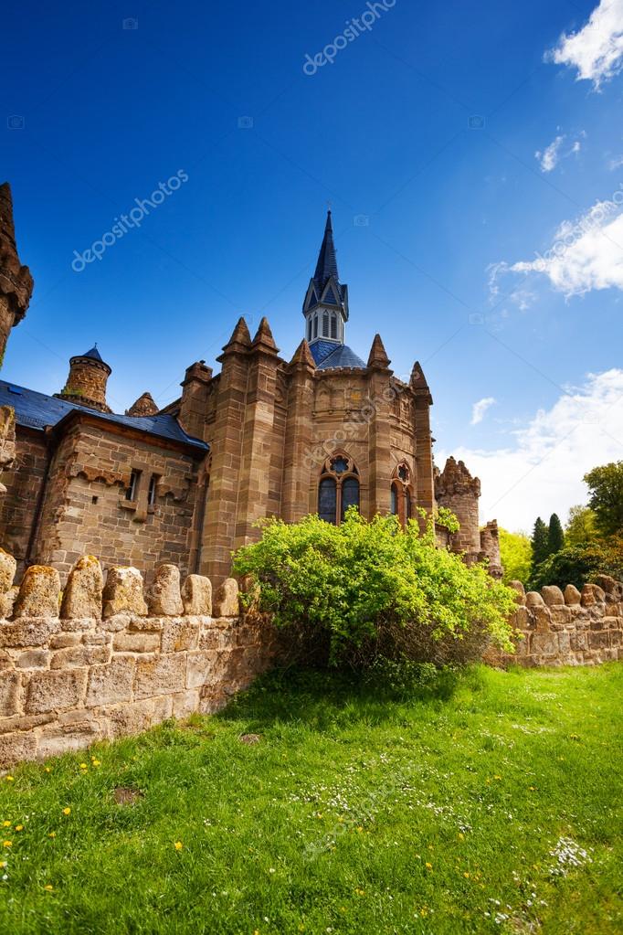 Lowenburg Lion castle church and walls — Stock Photo © serrnovik #77365220