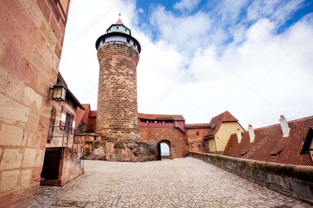 Kaiserburg with tower in inner yard, Nuremberg Stock Photo by ...