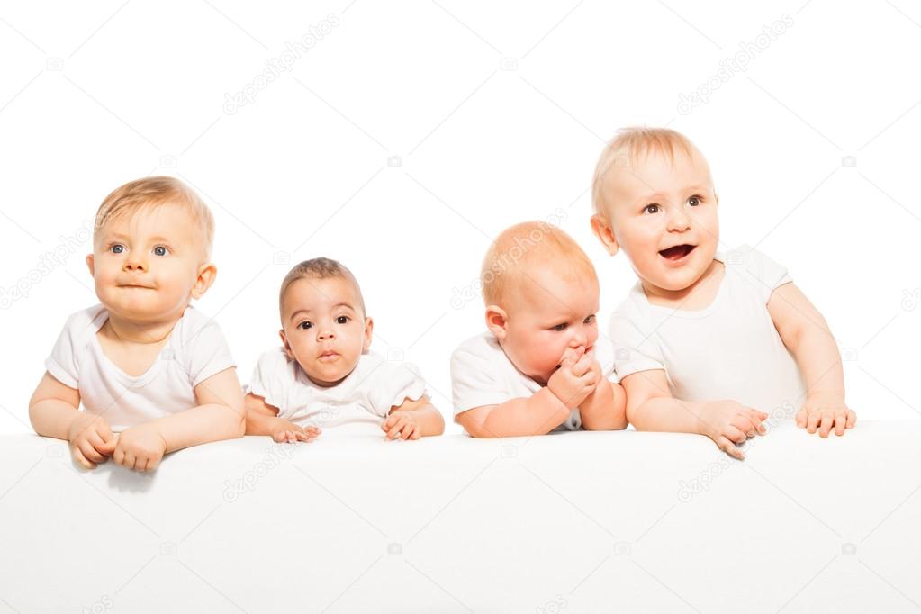 Cute babies in row — Stock Photo © serrnovik #77371180