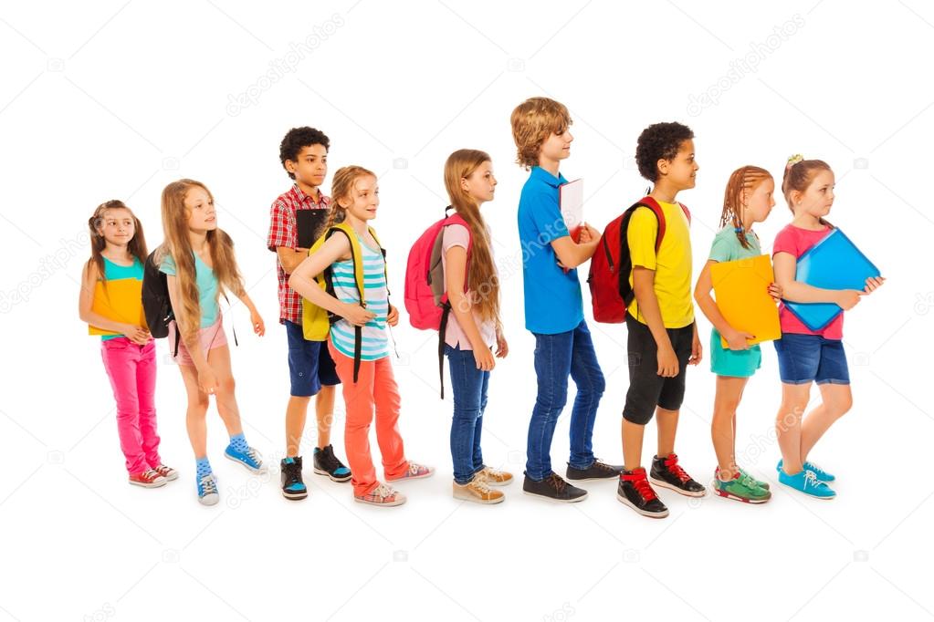 School Children Walking In Line