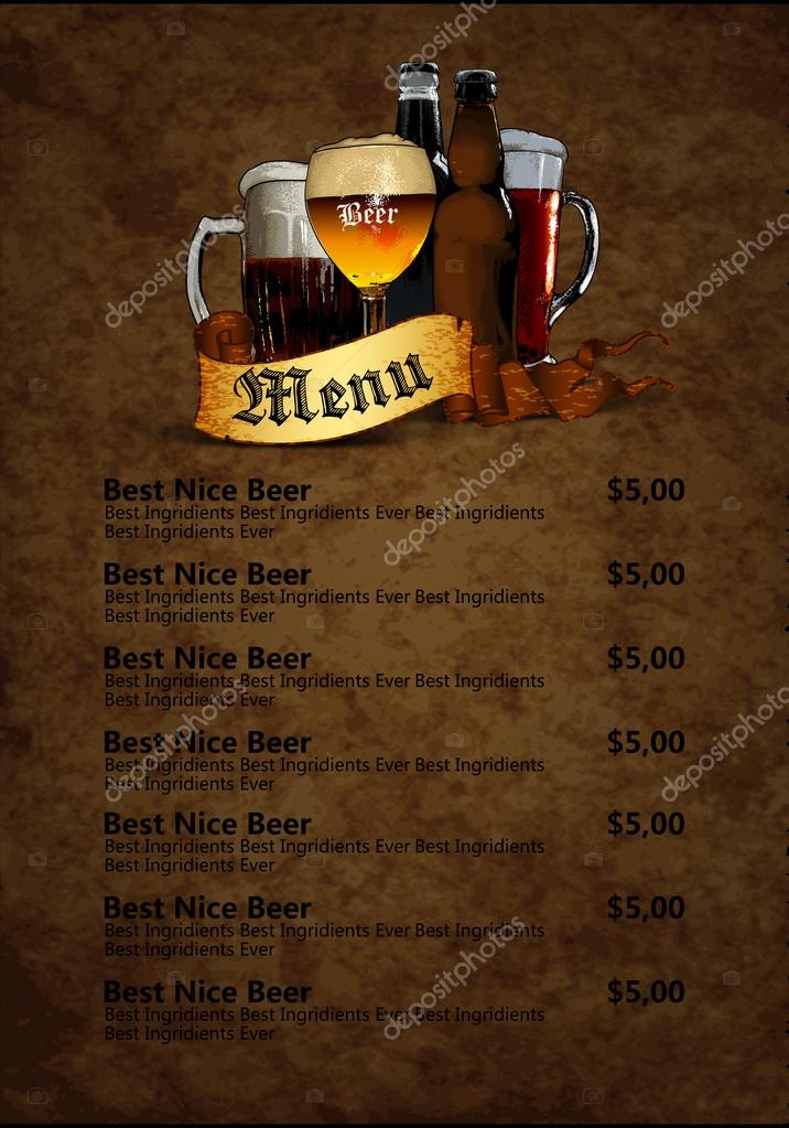 Menu design with beer Stock Vector Image by ©kjolak #110781476