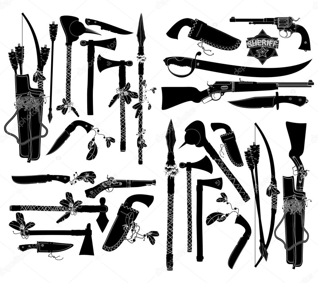 Set of ancient weapons Stock Vector Image by ©kjolak #71481967