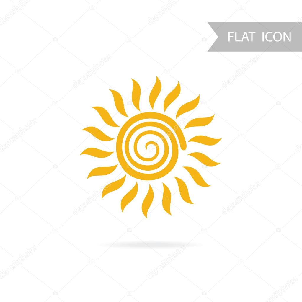 Sun Icon and Design Element isolated on White Background. Stock Vector ...