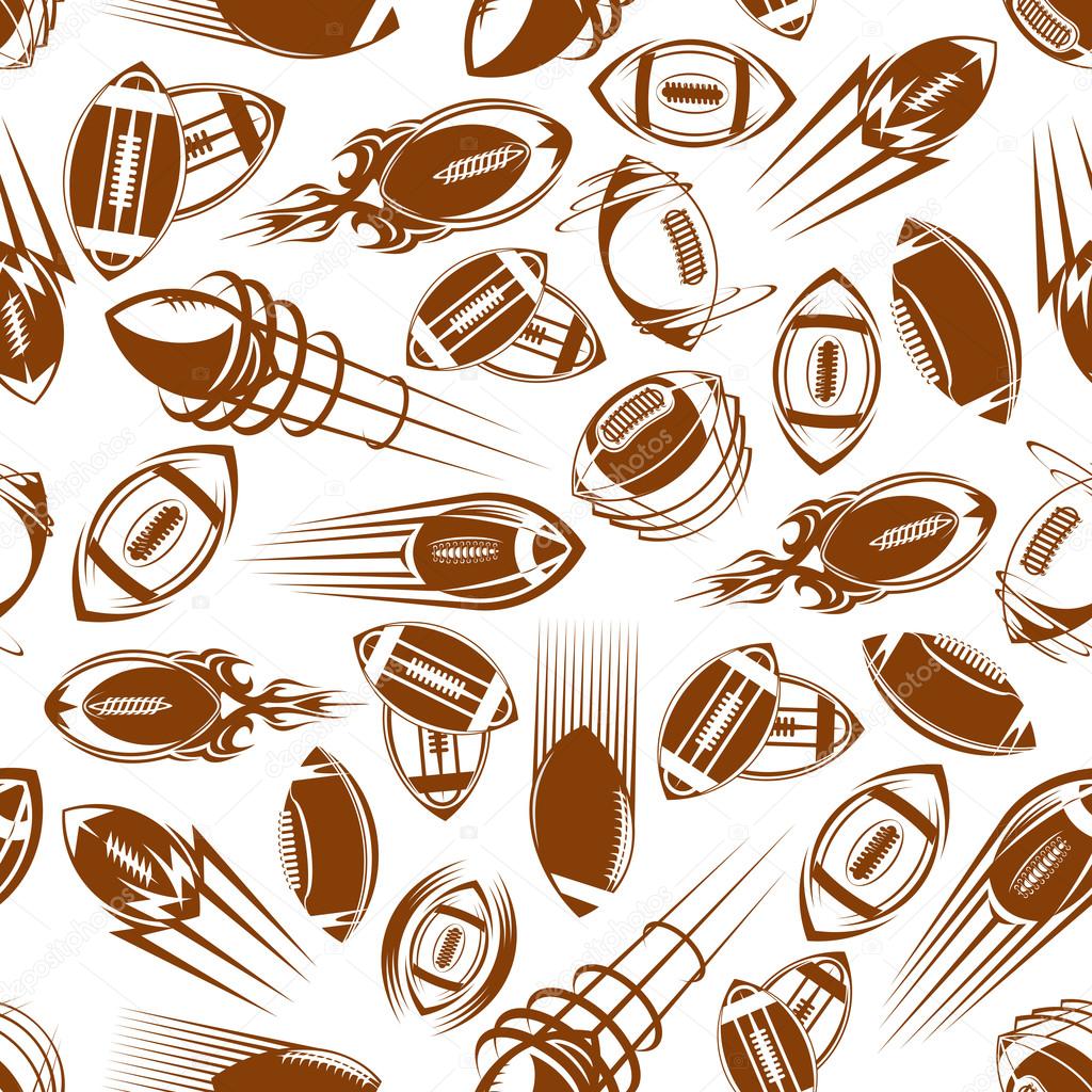 American football or rugby balls seamless pattern — Stock Vector ...