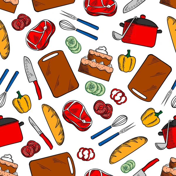 Chef cooking dinner seamless pattern Stock Vector Image by ©Seamartini ...