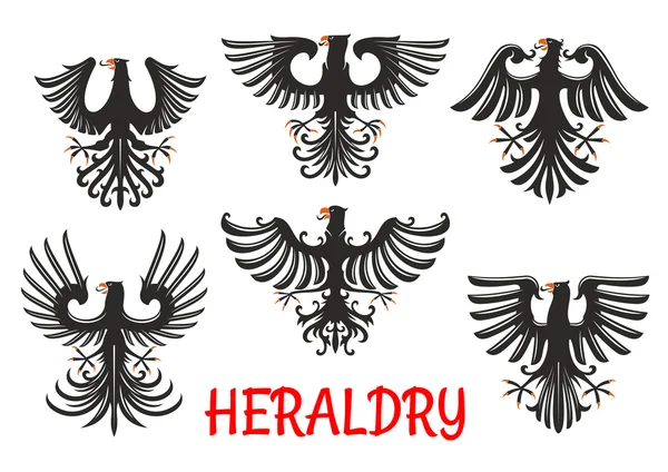 Heraldic eagles, falcons and hawks set Stock Vector Image by ...